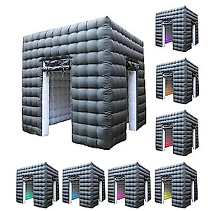 Xmaybang Inflatable Photo Booth Enclosure 2 Doors,Inflatable Tent (8.2 X 8.2 Ft) with Led Lights,Use in Advertising, Bars, Events, Trade Shows, Photo Booth Companies