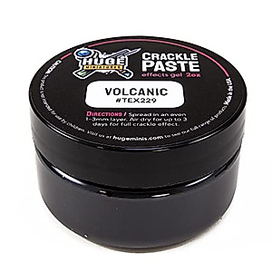 Huge Miniatures Crackle Paste, Model Basing Paint for Tabletop Gaming Scenery and Diorama Building by Huge Minis – 2oz Resealable Jar (Volcanic)