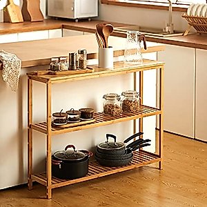 SINWANT Narrow Console Table,Bamboo Sofa Table with 2 Mesh Shelves,Entryway Table Foyer Table for Hallyway,Front Hall,Couch,Living Room,Kitchen etc. Long Console Tables for Entryway,39.4 inch