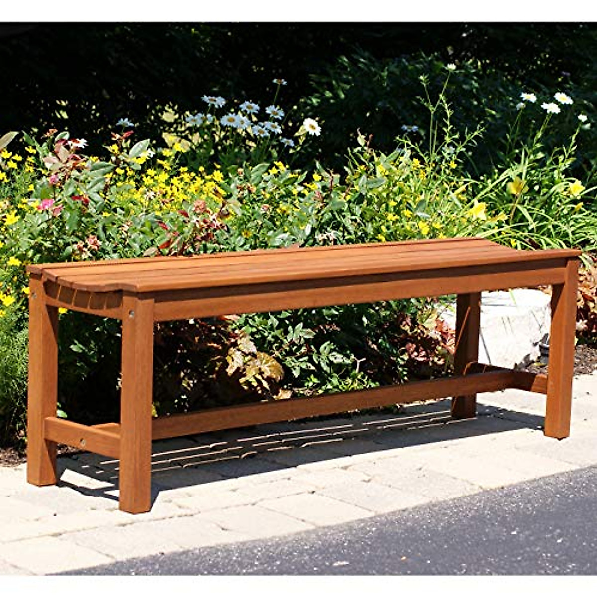 Outdoor Interiors 60404 3 Person Backless Eucalyptus Bench