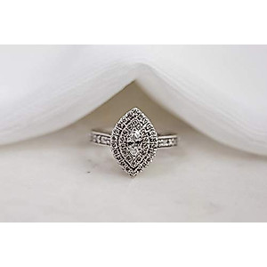 Kobelli Marquis Cluster Slim Shank Diamond Ring - 4.0