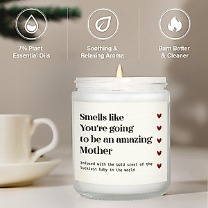 GiltGlimmer New Mom Christmas Gifts - Mom to Be Gift for First Time Moms, Pregnancy Must Haves Soy Wax Lavender Scented Candle, Pregnancy Gifts for Expecting Mom, Wife, Friend, Sister