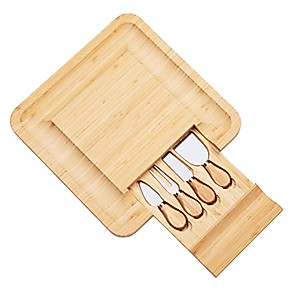Charcuterie Board Gift Set, Bamboo Cheese Board With Cutlery, Includes Stainless Steel Serving Utensils, Cheese Platter and Serving Tray, Perfect for Wedding, Bridal Shower, and Housewarming Gifts