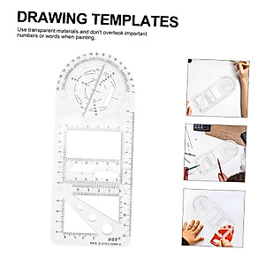 Ciieeo Multi-Functional Ruler Set for Boys and Girls Scale Ruler Geometric Drawing Template for School Education