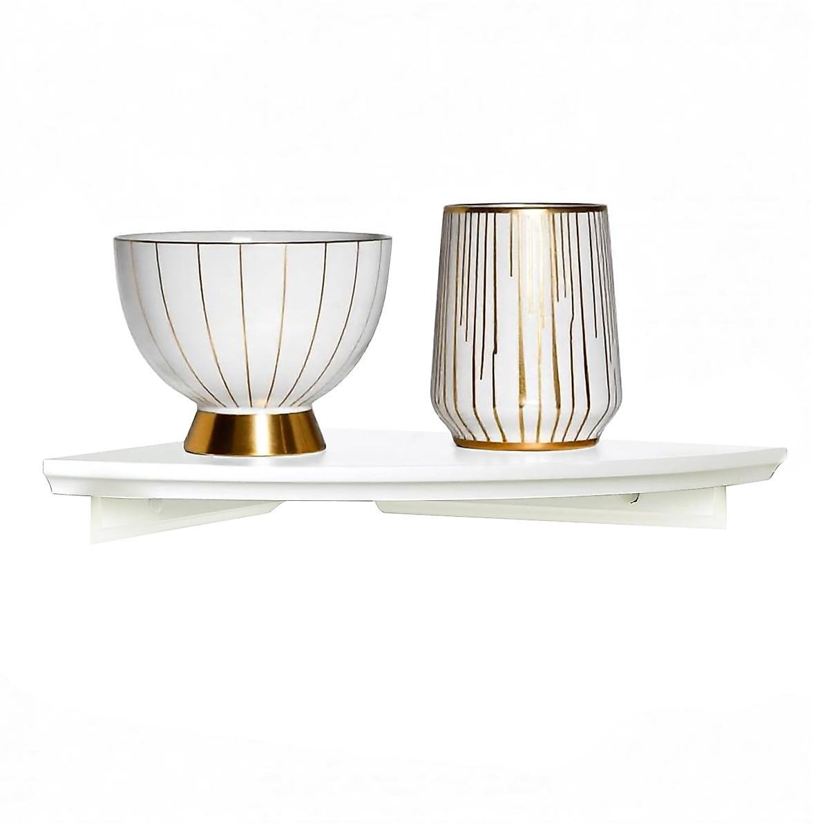 InPlace Shelving 0199020 W x 10 in D x 1.88 in H, White Corner Shelf Kit