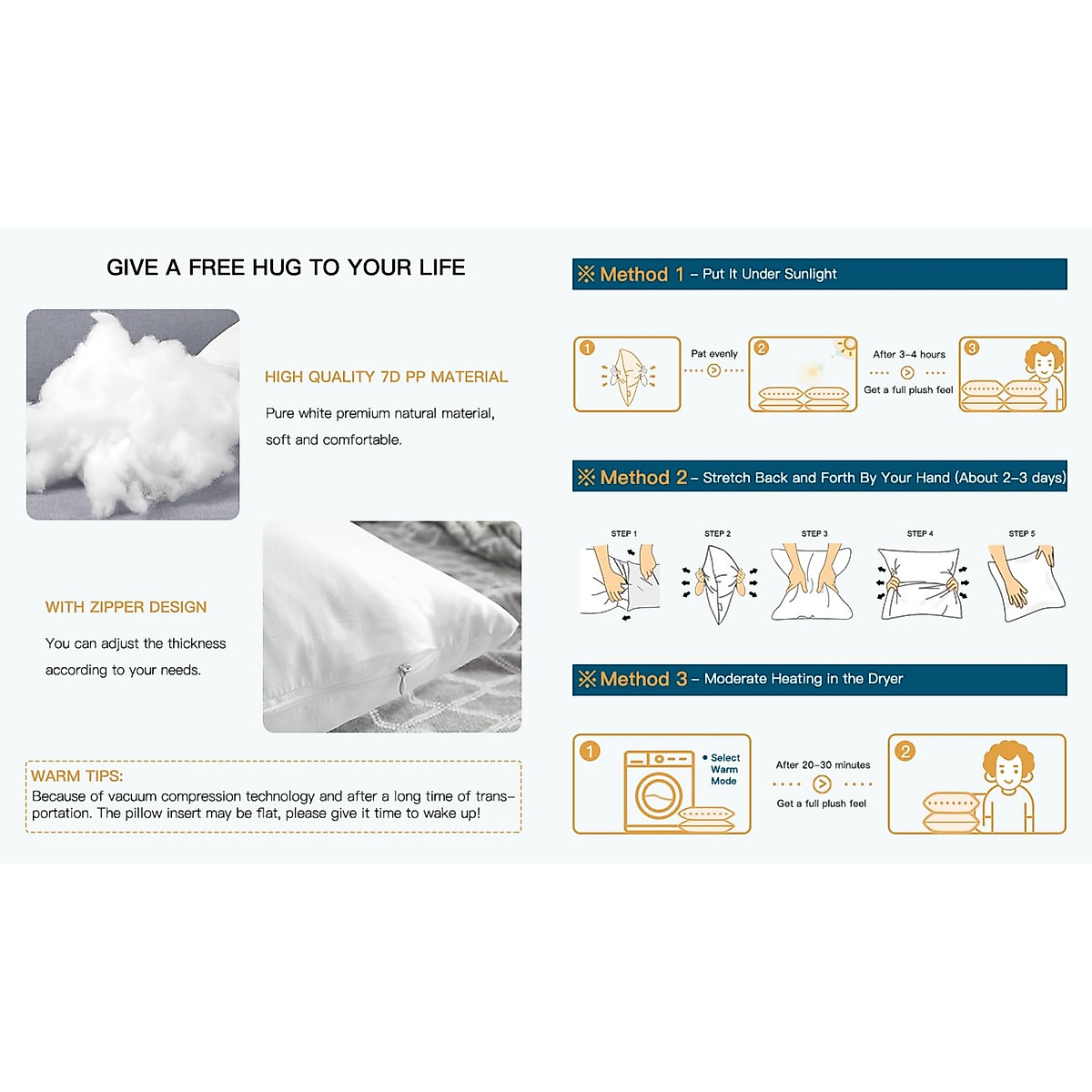 OTOSTAR 18x18 Pillow Inserts Throw Pillow Inserts Set of 4 18 x 18 Inches Bedding Pillow Inserts Square White Decorative Throw Pillows Form Pillow Stuffer for Couch Sofa Bed Pillow Filler (White)