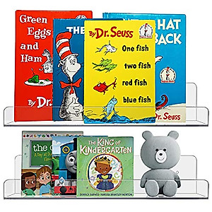 Sorbus Acrylic Wall Ledge Floating Shelf Rack Organizer, Invisible Display Style, for Books, Figurine, Picture Frame Storage, Wall Mounted Shelves for Home, Bathroom, Nail Salon, Spa (15 x 4.3 x 3'')