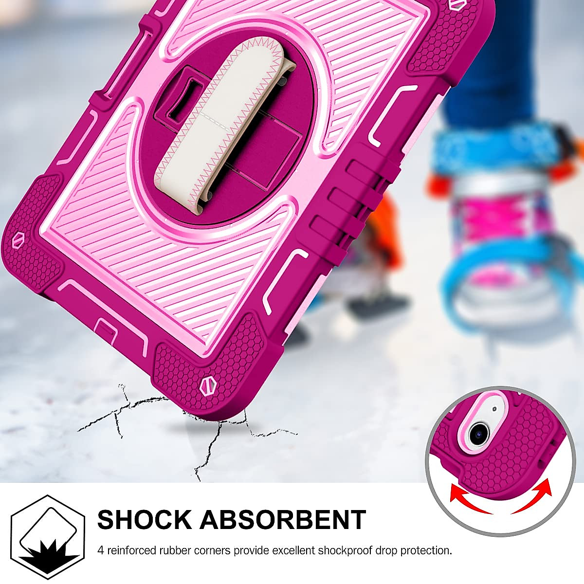 Hot Pink 10th Generation Case 2024 10.9 inch with Pencil Holder 10 Case Tablet Case New Gen 10 Case 2024 New 10.2 Case for Kids Girls 10.9 Inch 2024 Release