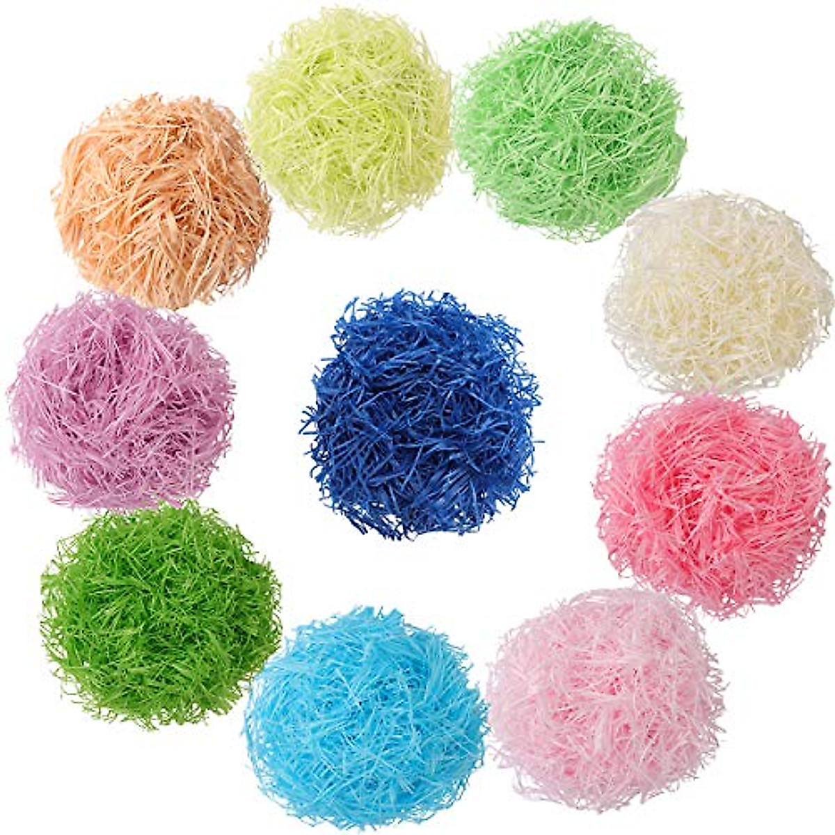 Multicolor Easter Bsket Grass, 10 Colors Paper Shred Easter Grass Recyclable Paper Grass for Easter Gift Basket Boxes Filler Easter Party Decoration Supplies