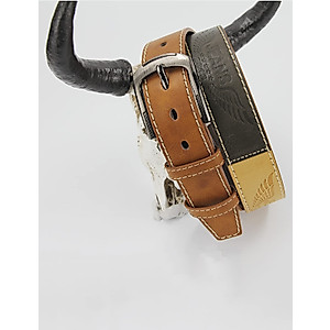 URAMAN Cowboy Embossed Leather Belts For Men With Buckle Western Country Belts for Jeans Pants Dresses Casual