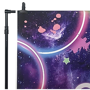 DULUDA 5X3FT Glow Neon Party Backdrop Colorful Laser Ray Splatter Photography Background Graffiti Spray Paint Disco Retro Dance in The Dark Night Birthday Banner Decorations Photo Booth Props BD44F