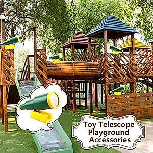 Haconba 2 Pack Swingset Telescope Toy Playground Pirate Telescope Plastic Playset Telescope for Outdoor Playhouse Treehouse Jungle Gym Accessories (Green)