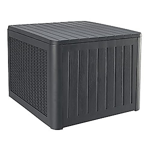 UDeuxff Garden Storage Box,Resin Deck,Indoor and Outdoor Garden Plastic Storage Deck Box Chest Tools Cushions Toys Seat for Patio Cushions and Gardening Tools,Waterproof (Gray,36 Gal)