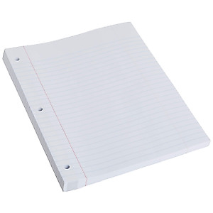 Mead Loose Leaf Paper, 3 Hole Punch Reinforced Filler Paper, Wide Ruled Paper, 10-1/2" x 8", 100 Sheets (15006)