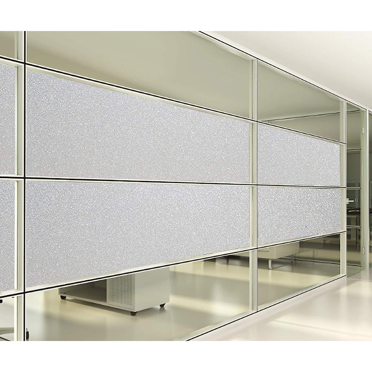 Window Privacy Film,Frosted Glass Window Film Window Cling Privacy Film Striped Pattern +Qualsen Window Privacy Film Frosted Glass Window Film Matte White