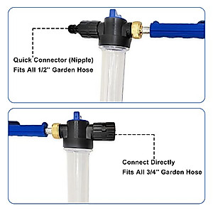 Buyplus High Pressure Power Washer Wand – 27” Extendable Hydro Jet Car Cleaning Wand, 3 Water Hose Nozzles, Flexible Metal Watering Sprayer with Universal Garden Hose End