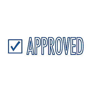 ACCU-STAMP2 Message Stamp with Shutter, 1-Color, APPROVED, 1-5/8" x 1/2" Impression, Pre-Ink, Blue Ink (035575)