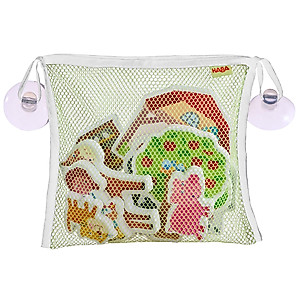 HABA Farm Puzzle in Net - 10 Piece Bath Toy with Suction Cup Storage Net