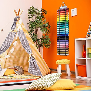 Vinyl Roll Holder - 48 Compartments Vinyl Storage Organizer Pockets Storage, Wall Mount Over The Door Vinyl Roll Storage Rack Vinyl Carrying Holder Bag Gift Wrap Organizer for Craft