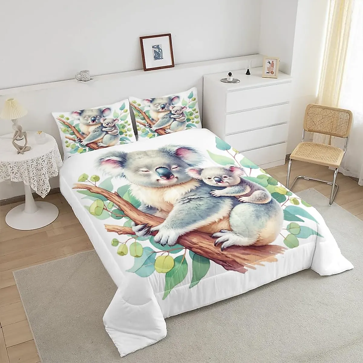 Personalized Koala Comforter Queen - Koala Comforter Twin Size, Koala Bed Set Twin Koala Comforter Set for Boys Girls Koala Bedding Sets Lightweight, Koala Bed Sets Queen Size Koala Comforter Set