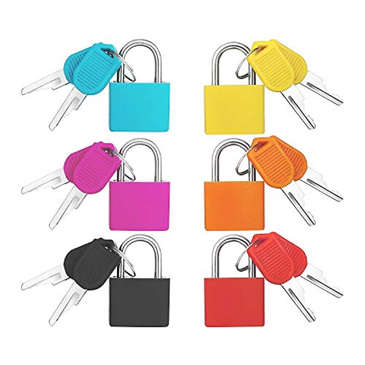 Padlock(6 Pack) Bulk Small Locks with Keys Home & School Essentials for Luggage Lock,Backpack,Suitcase Lock,Classroom Matching Game and More - Individually Keyed Padlocks