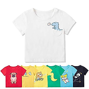 COTTON FAIRY Baby Boy 7 Pack Short Sleeve Crew Tees T-Shirts 24 Months Multicoloured