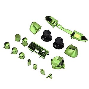 Full Game Controller Plating Button Set, Beautiful Appearance Game Handle Accessories Compatible Unique for Series X(Electroplating Green)