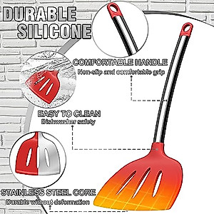 Kitchen Utensils Set- Umite Chef 34 PCs Cooking Utensils with Grater, Spoon Spatula, Heat Resistant Food Grade Silicone, Stainless Steel Handles Kitchen Gadgets Tools Set for Nonstick Cookware(Red)