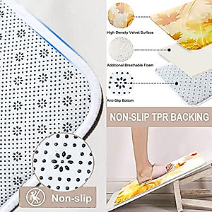 Pumpkin Bathroom Sets with Shower Curtain and Rugs and Accessories,Pumpkin Halloween Shower Curtain Sets,Autumn Leaf Shower Curtains for The Bathroom,Fall Bathroom Decor 4 Pcs