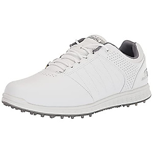 Skechers Men's Pivot Spikeless Golf Shoe, White/Gray, 10.5