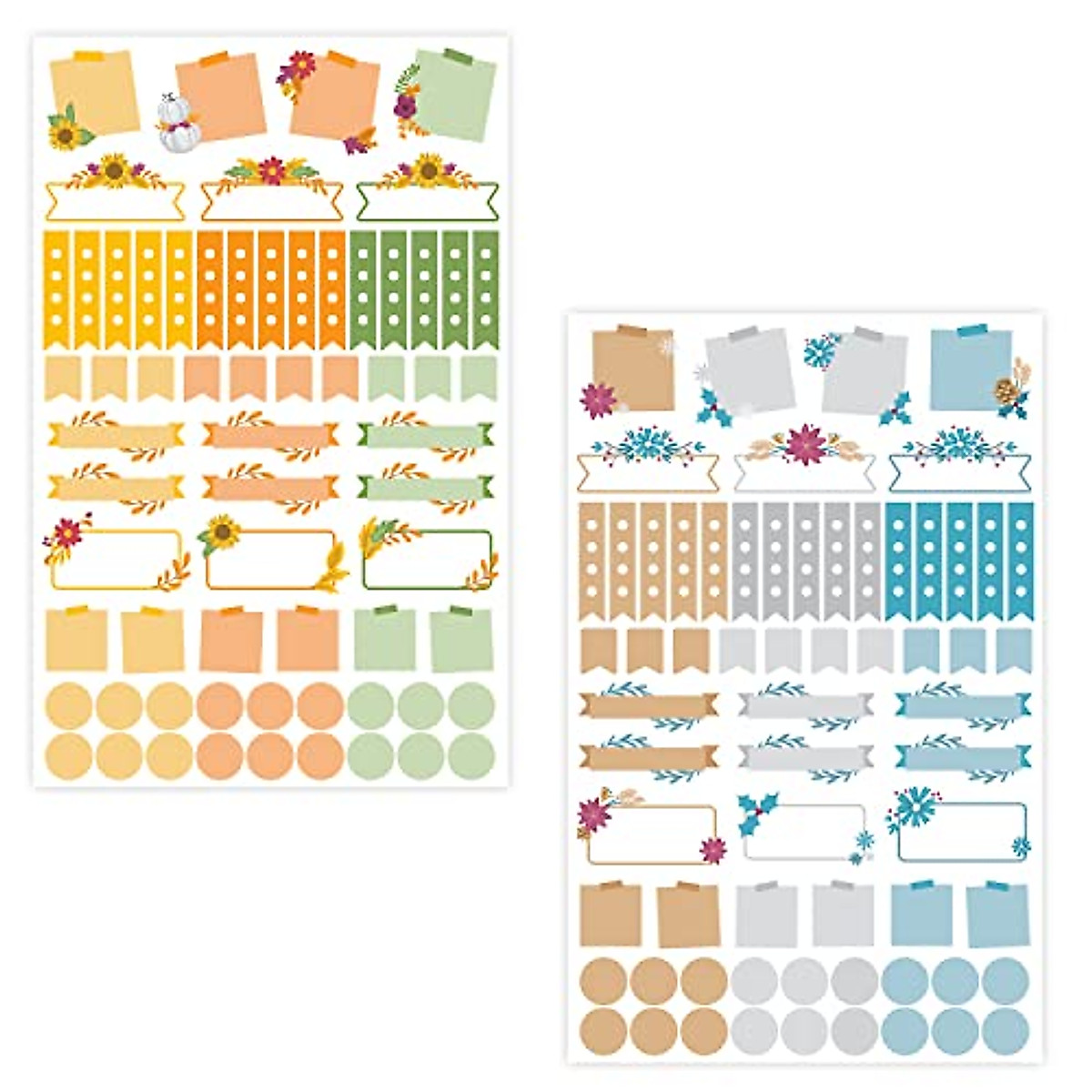 bloom daily planners Decorative Floral Planner Sticker Sheets - Variety Sticker Pack for Decorating, Planning, Scrapbooking, etc.