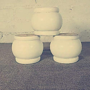 Mysummer 4PCS Round Furniture Bun Feet Replacement for Armchair Couch Sofa Cabinet Chair Loveseat Ottoman Dresser Legs … (Creamy White)