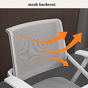 Office Products Foldable Office Conference Chair Training Chair with Writing Board Exam Chair Study Chair Mesh Chair with Armrests(Orange)