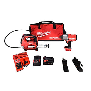 Milwaukee 2767-22GR 18V Brushless 1/2" High-Torque Impact Wrench Grease Gun Kit