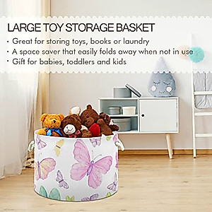 xigua Cotton Rope Basket Cute Colorful Butterfly Baby Laundry Basket Blanket Kids Toy Storage Basket Glove Box