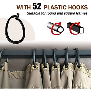 Warmally Gazebo Universal Replacement Mosquito Netting 10 x 12 Outdoor Mesh Netting Screen 4-Panel Sidewall Curtain with Zipper(Beige)