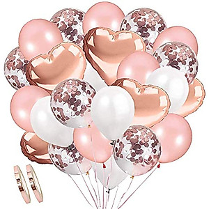 La Quinceañera Birthday Decorations (Mis Quince Anos Sash, "Feliz Quinceanera" Banner, Foil Rose Gold Curtains, Heart Balloons, Pink & White Balloons) 15th Birthday Party Supplies Photo Props