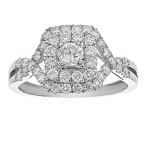 Vir Jewels 1 cttw Diamond Criss-Cross Wedding Engagement Ring 14K White Gold Square Bridal Size 7