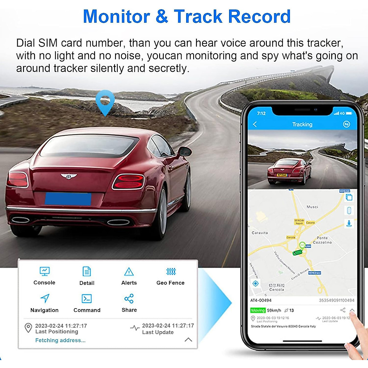 GPS Tracker for Vehicles, Mini Portable Real Time Magnetic GPS Tracking Device, Full Global Coverage Location Tracker for Car, Kids, Dogs, Motorcycle. No Subscription Required