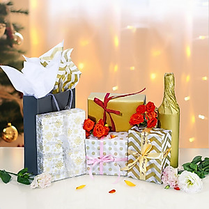 Cholancy 100 Sheets Tissue Paper for Gift Bags, 20'' x 14'' Christmas Tissue Paper for Gifts Wrapping,Gold Tissue Paper Bulk for Wedding Holiday Parties Decor