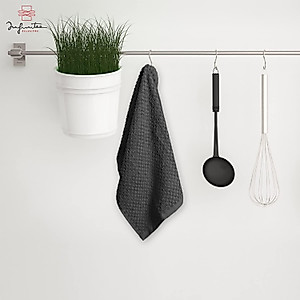 Infinitee Xclusives Premium Kitchen Towels – Pack of 6, 100% Cotton 15 x 25 Inches Absorbent Dish Towels - 425 GSM Tea Towel, Terry Kitchen Dishcloth Towels- Grey Dish Cloth for Household Cleaning