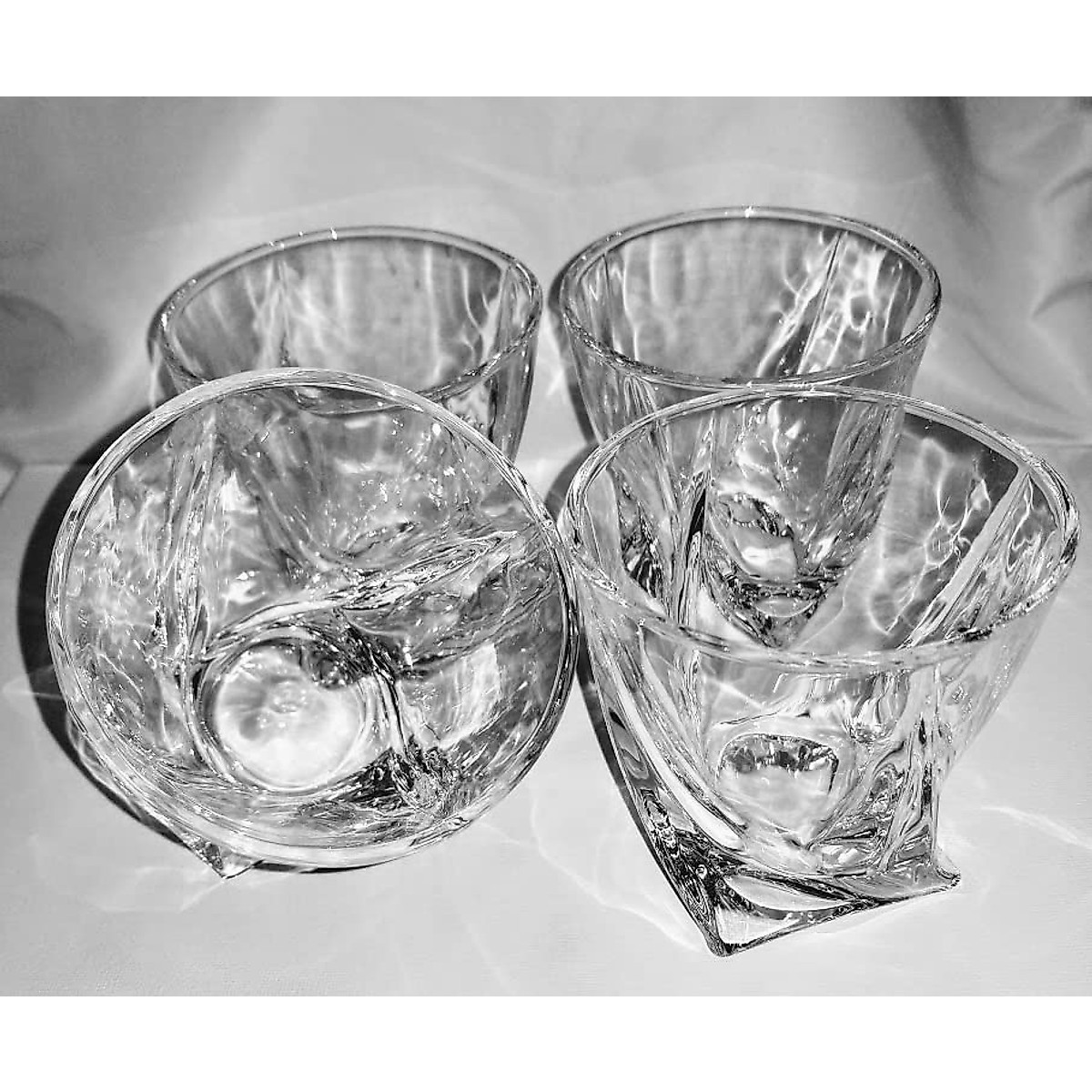Twist Style Heavy Whiskey Glasses, 10 oz Each, Set of 4 for Bourbon, Cocktails, Old Fashions Drinks