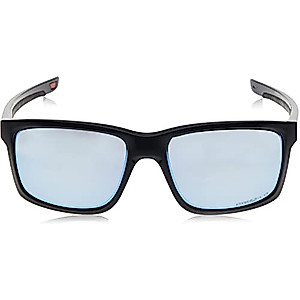 Oakley Men's OO9264 Mainlink Rectangular Sunglasses, Polished Black/Prizm Deep Water Polarized, 61 mm