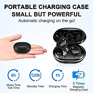 Wireless Earbud, Bluetooth Headphones Light Weight Deep Bass Ear Buds, Bluetooth Earbud Noise Cancelling with Mini Wireless Charging Case, IP7 Waterproof, 30H Playtime In-Ear Earphones for Sports Work