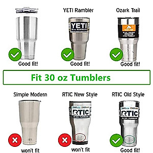 Tumbler Lid for 30 Oz,2 Replacement Lids for 30oz Stainless Steel Tumbler Travel Cup Yeti,Ozark Trails and more Cooler Cup, Flip-top Splash Proof (Black, 30 OZ)