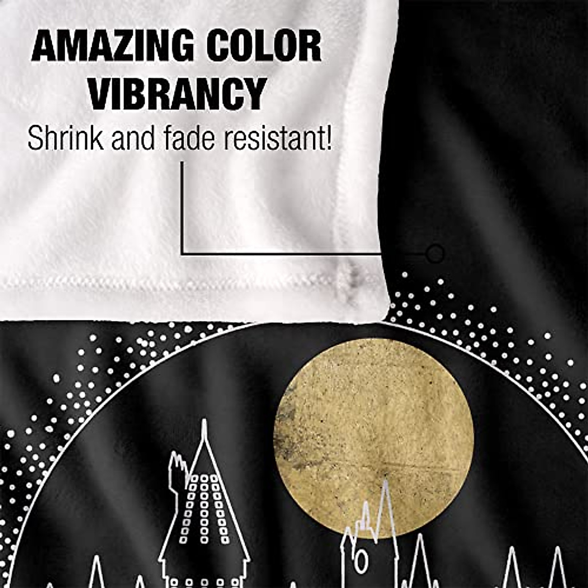 Harry Potter Blanket, 36"x58", Hogwarts Full Moon Line Art, Silky Touch Super Soft Throw Blanket