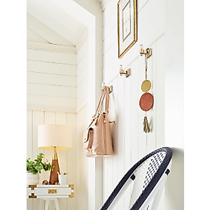 Amerock BH36060CCZ | Clear/Champagne Bronze Single Robe Hook | 2-15/16 in. (75 mm) Length Towel Holder | Glacio | Towel Hook for Bathroom | Bathroom Hardware | Bath Accessories