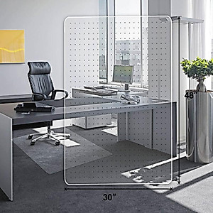 Amyracel Office Chair Mat for Medium Pile Carpets, 30” x 48” Delivered Flat Desk Chair Mat for Carpeted Floors - Easy Chair Rolling, Heavy Duty Studded Computer Chair Mat for Carpet