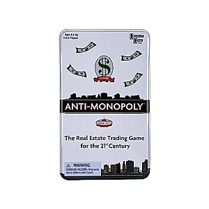 Anti-Monopoly Game Tin Travel by University Games |The Real Estate Trading Game for the 21st Century | Fun, Challenging Game in Travel Tin | For Ages 8 Years and Up
