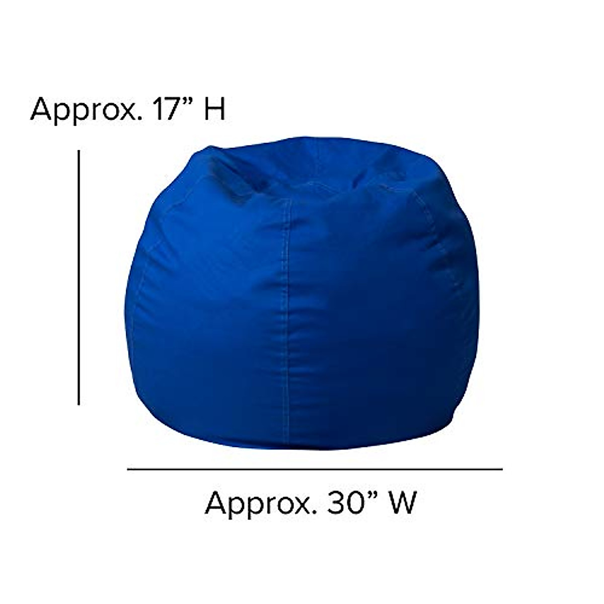 Flash Furniture Dillon Small Solid Royal Blue Bean Bag Chair for Kids and Teens
